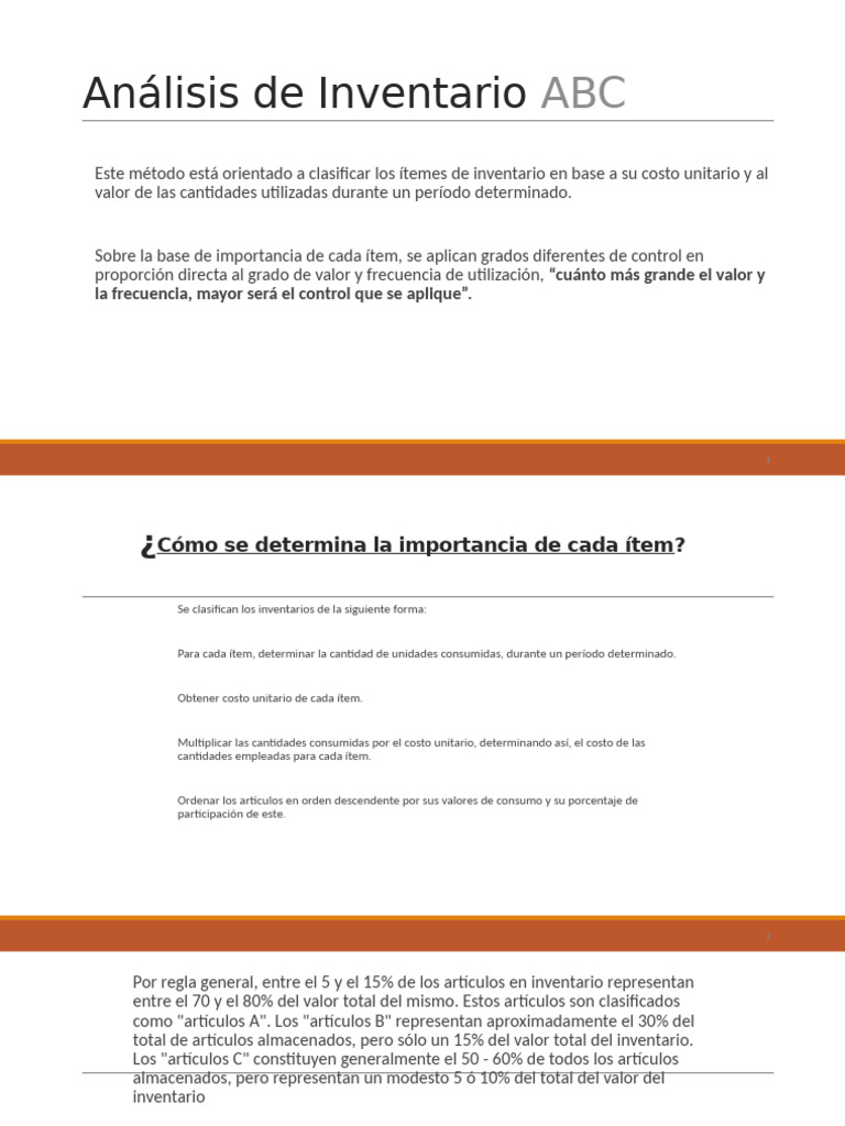 Análisis de Inventario ABC | PDF
