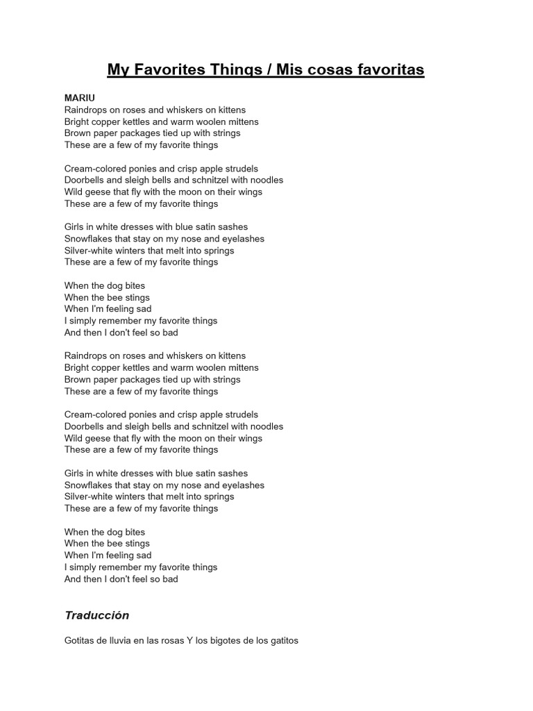 8) My Favorites Things _ Mis cosas favoritas | PDF | Platos con carne ...
