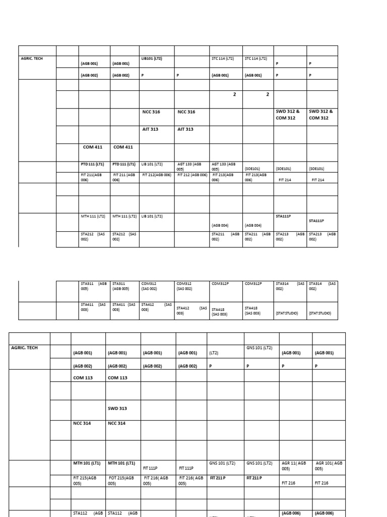 SAS 1st Sem Time Table - 101647 | PDF