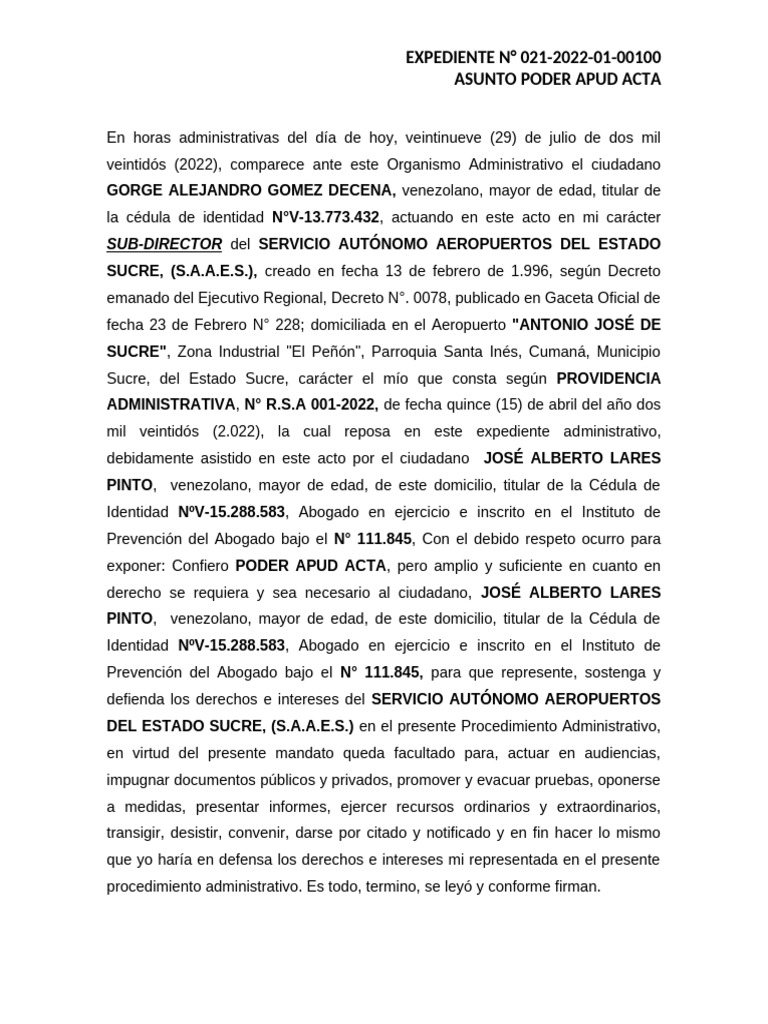 Poder Apud Acta Inspectoria | PDF