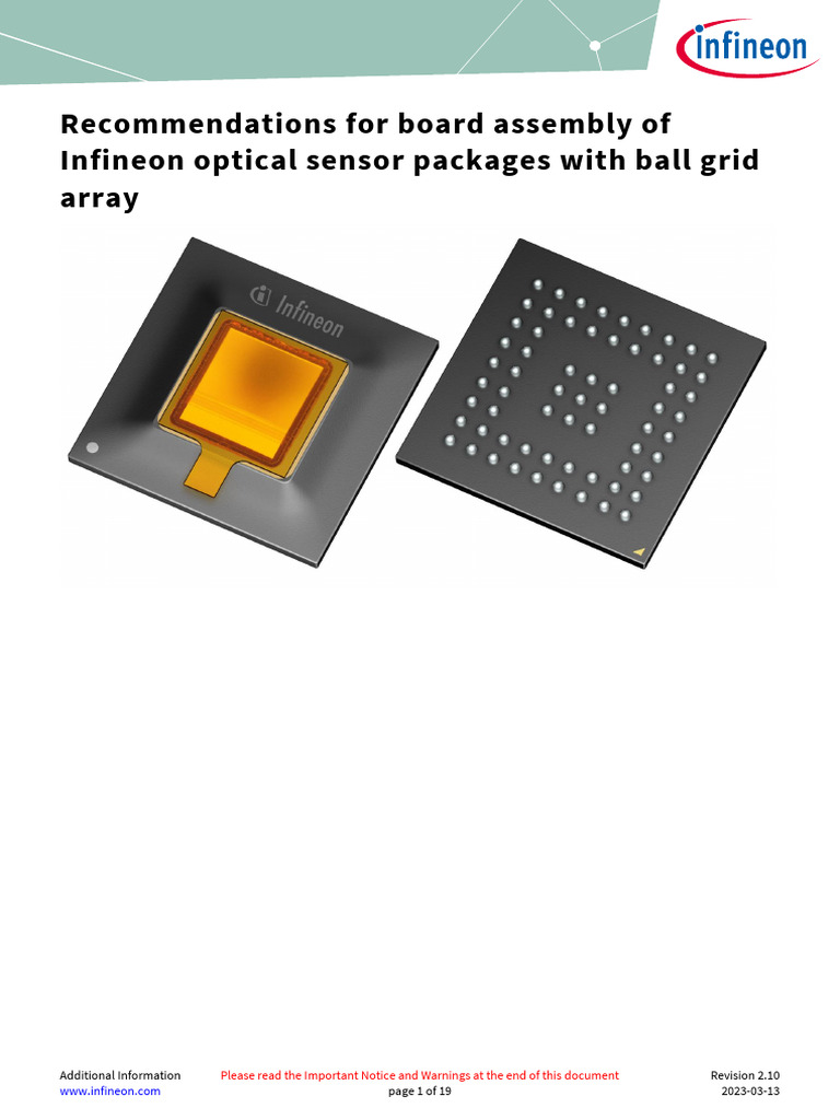 Infineon Board - Assembly - Recommendations OptBGA Package v02 - 10 EN | PDF | Printed Circuit ...