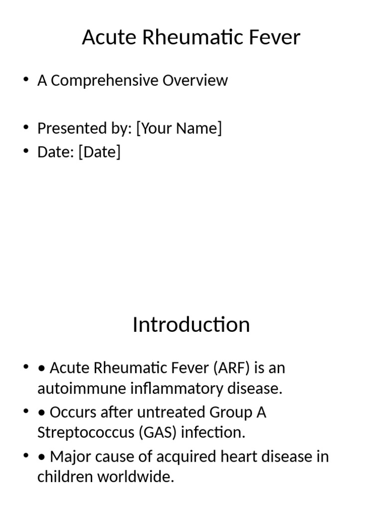 Acute Rheumatic Fever Presentation | PDF | Heart | Cardiovascular System