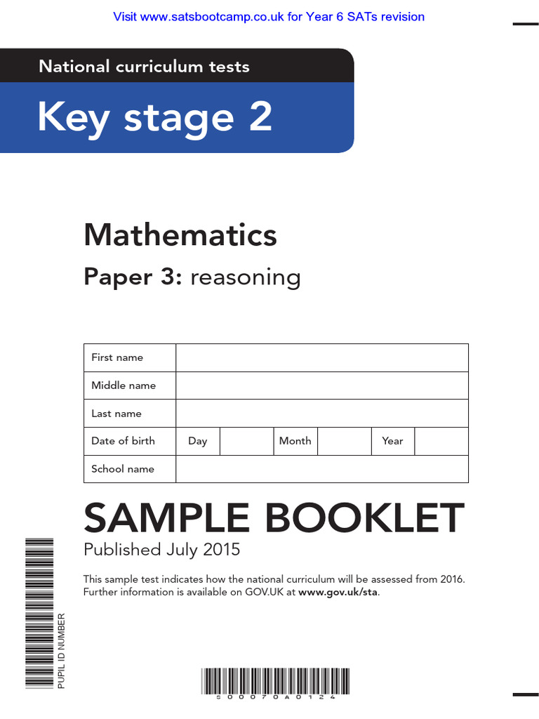 KS2 Maths Sample Test Paper 3 | PDF