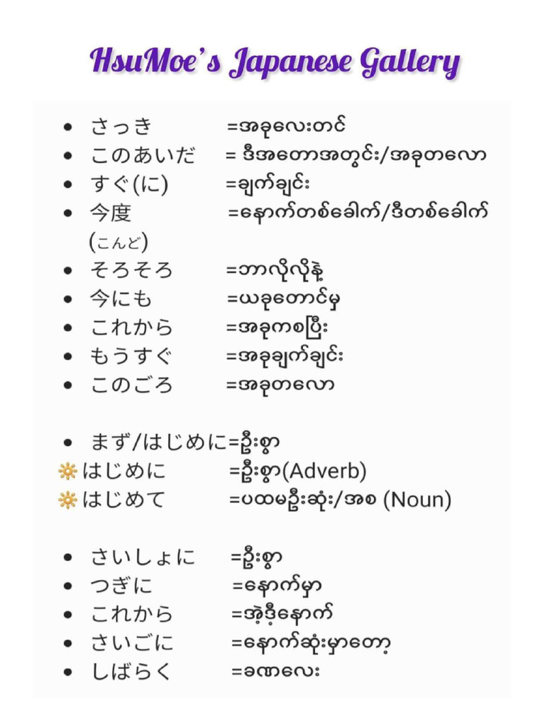 N4 Adverb by HsuMoe | PDF