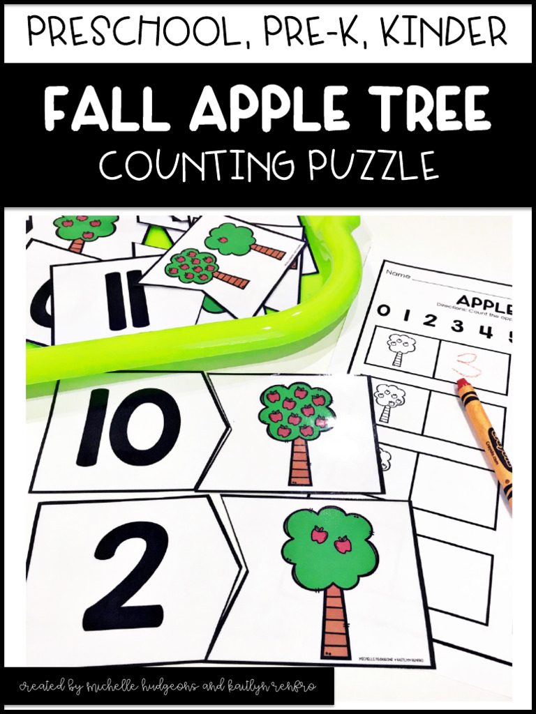 PreschoolPreKKindergartenFallAutumnAppleCountingPuzzleActivityFREE-1 | PDF