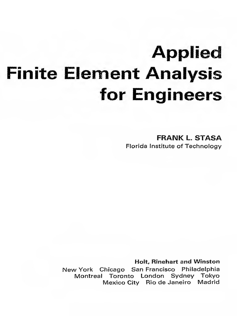 Applied Finite Element Analysis For Engineers | PDF | Matrix (Mathematics) | Finite Element Method