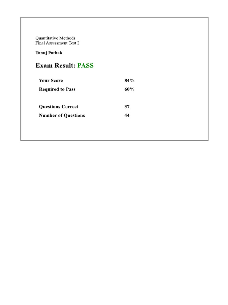 Certificate - Quant Method | PDF