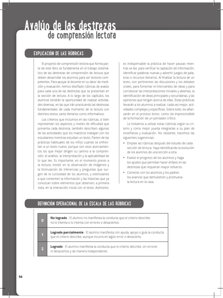 R£bricas NEXOS 5 | PDF | Comprensión lectora