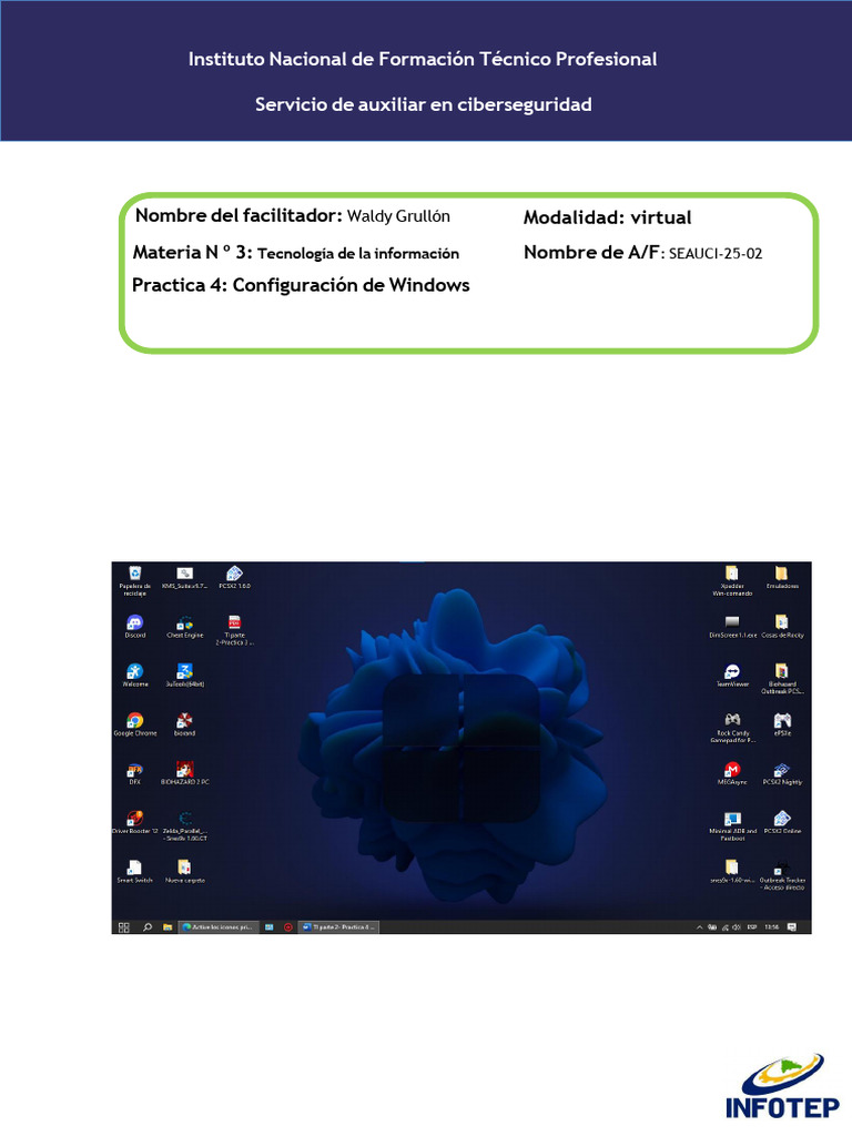 TI parte 2- Practica 4 Configuracion Windows (1) (1) | PDF | La ...