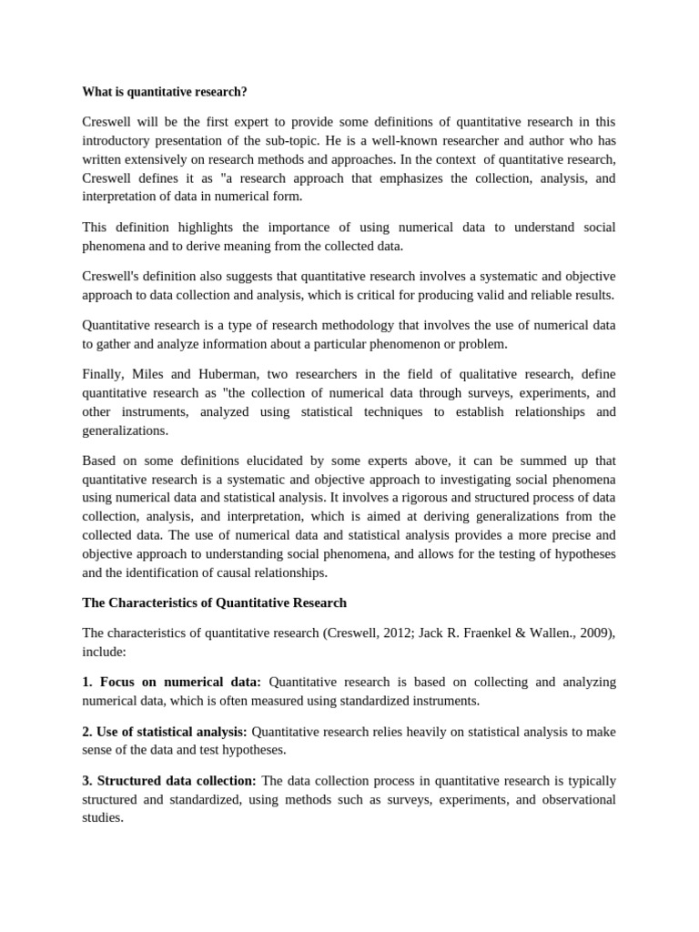 What is quantitative research | PDF | Quantitative Research | Statistics