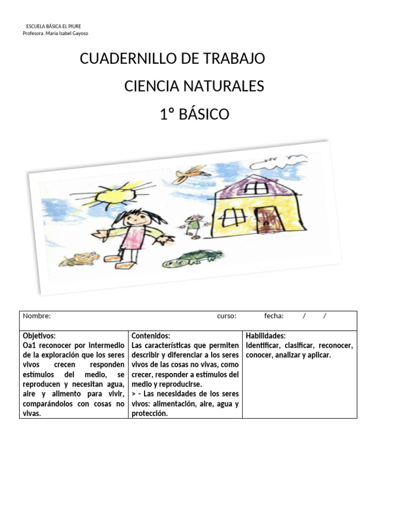 CUADERNILLO-cs-natur-N°2-1°basico-27-abril | PDF | Biología | Zoología