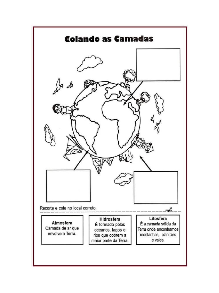 Atividade Adaptada - 6 Ano - Camadas Da Terra | PDF