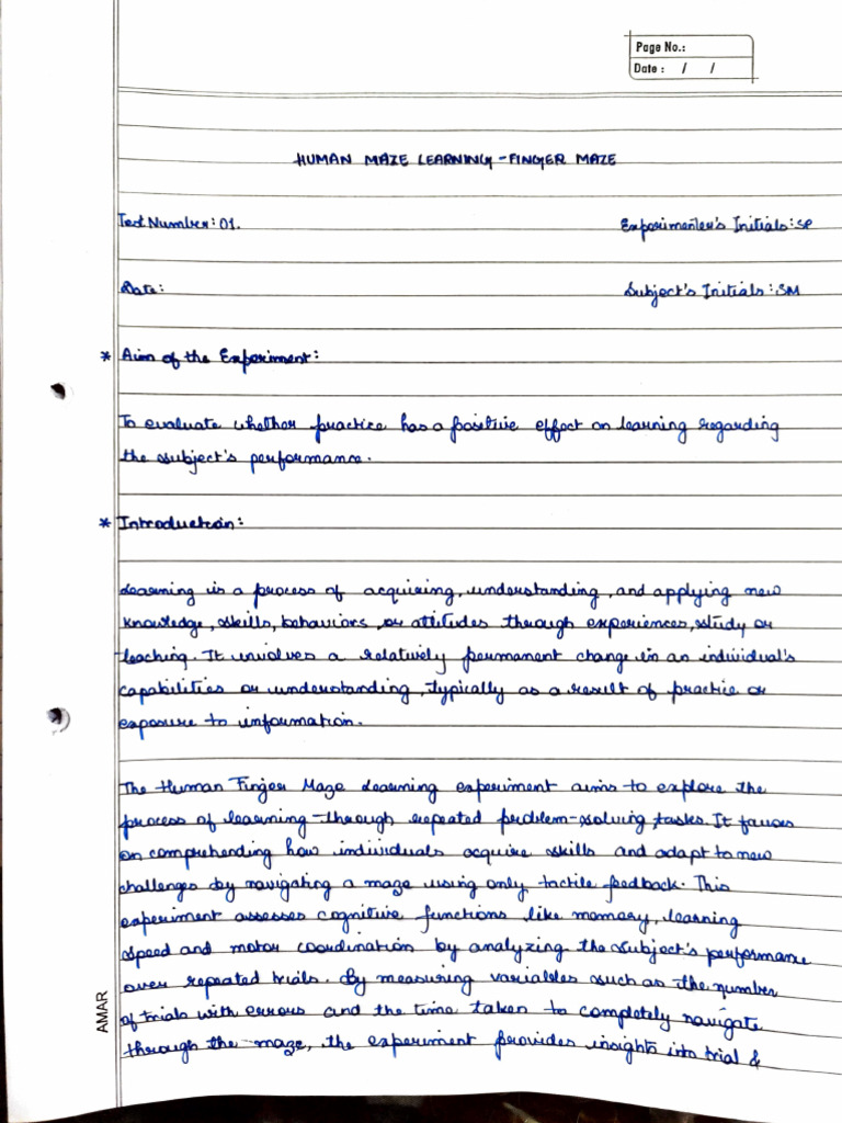 Finger & Electronic Maze Learning | PDF