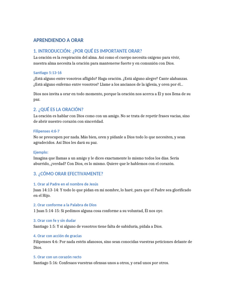 Aprendiendo Orar Completo | PDF | Oración