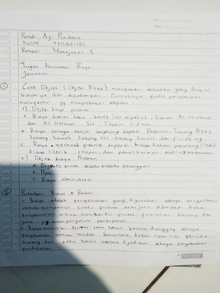 Akuntansi Biaya_fendi Aji Pradana_7311421181 | PDF