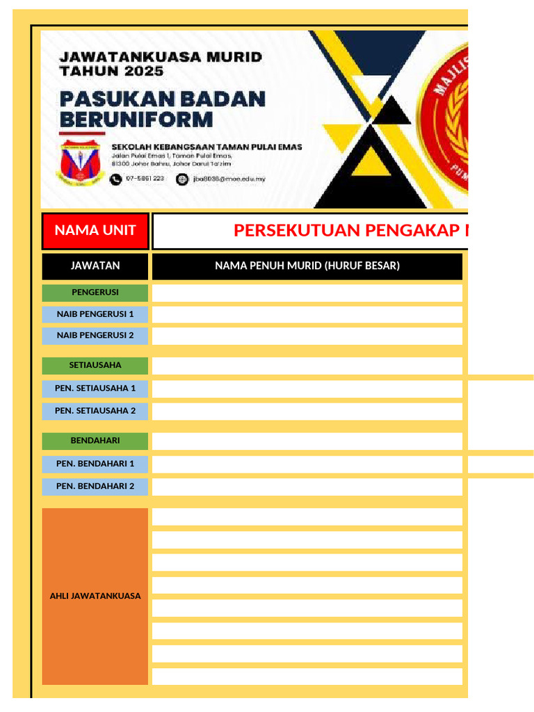 JK Murid - Pasukan Badan Beruniform | PDF