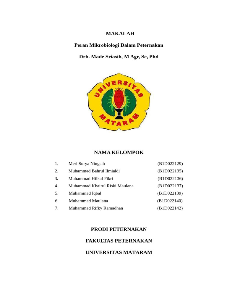 MAKALAH MIKROBIOLOGI PFT Unram By Muhammad Rifky R | PDF