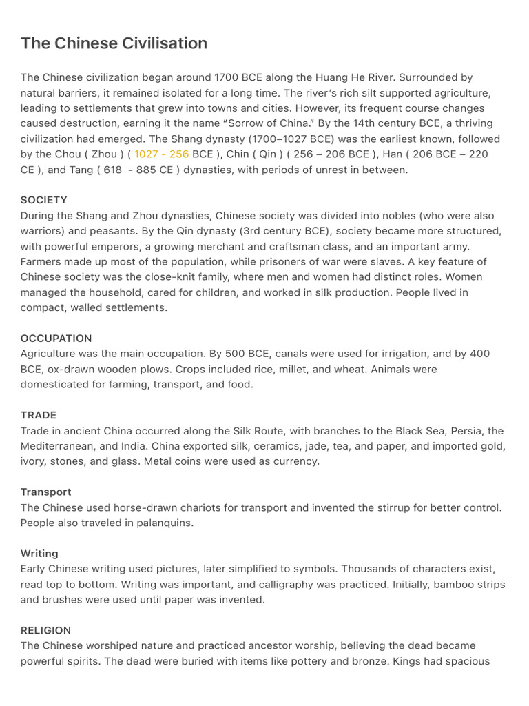 Overview of Chinese Civilization | PDF | Chinese Culture | China