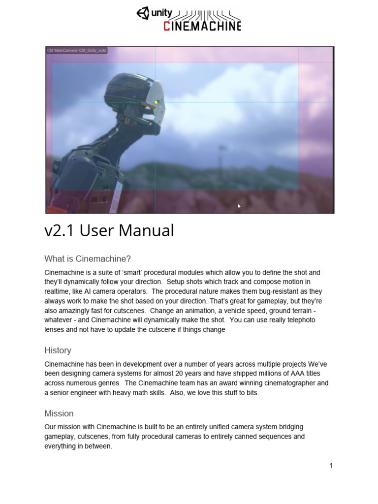 CINEMACHINE Install | PDF | Imaging
