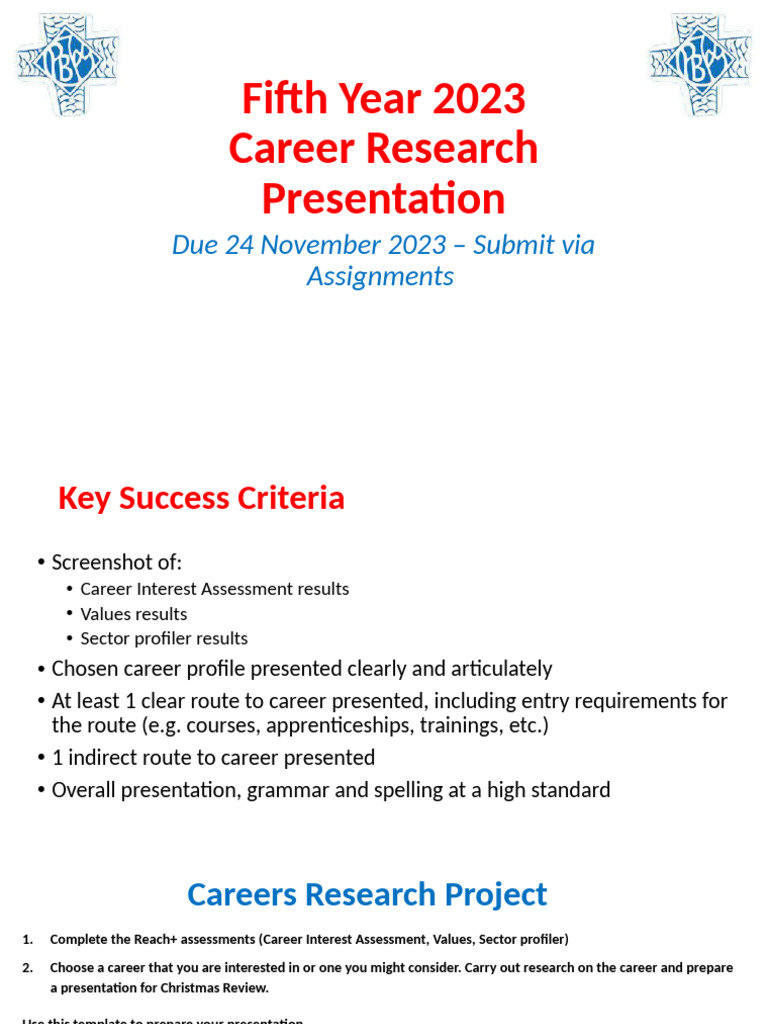 Career Research Presentation Guide | PDF | Educational Stages