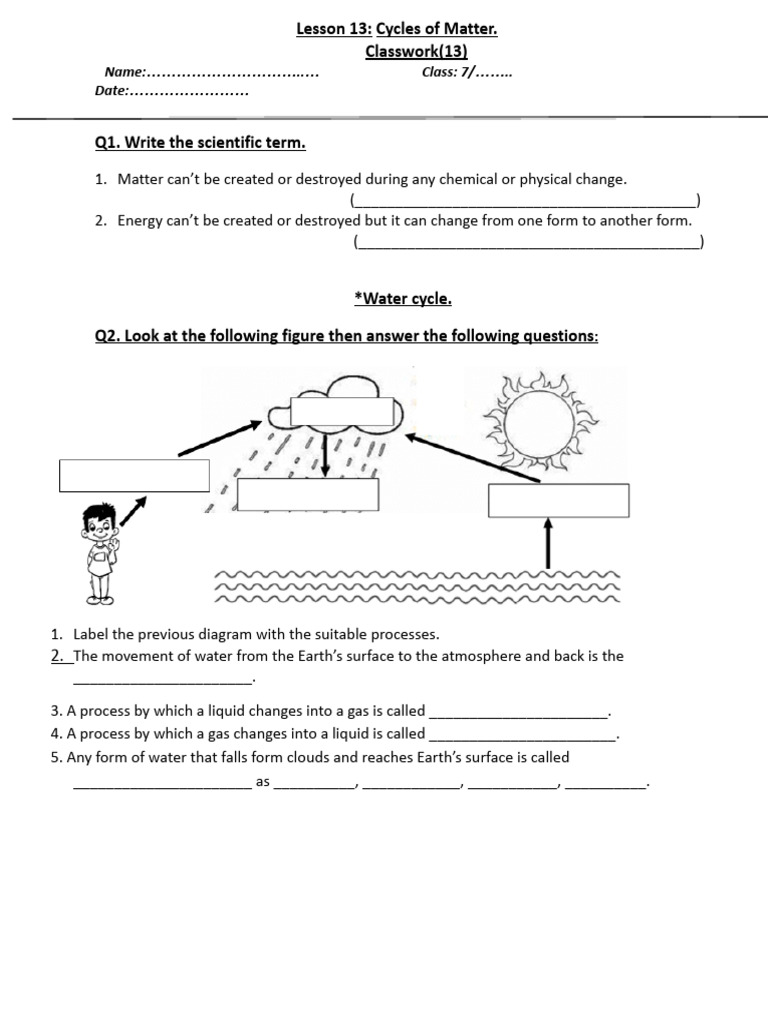 G7 CW#13 Cycles of Matter | PDF | Nitrogen | Earth Sciences