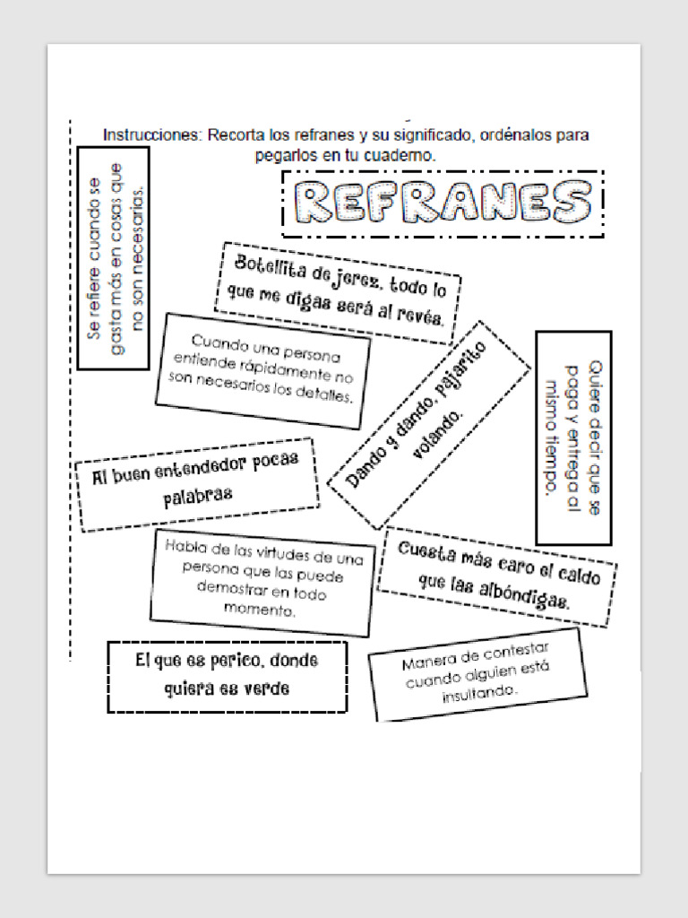 Ejercicio Refranes 2 | PDF