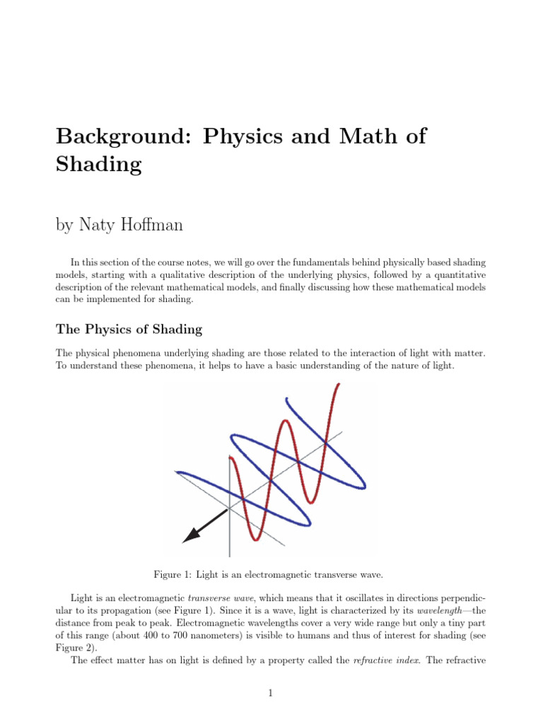 Hoffman-2013-Siggraph Pbs Physics Math Notes | PDF | Refractive Index ...