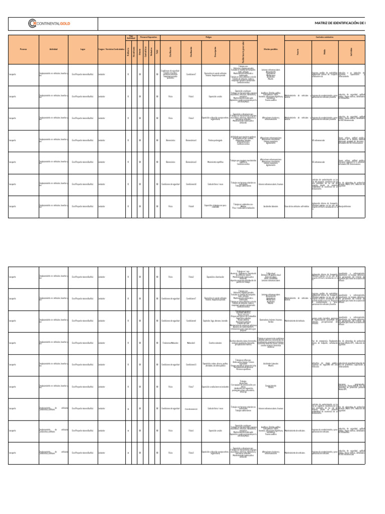 Matriz Identificación de Peligros Transporte | PDF | Transporte | Autobús