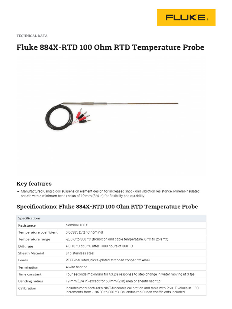 RTD Fluke 884X | PDF