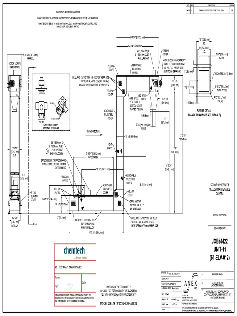 61-Elv-012 - 4422-SBL-18-S Unit-11 - Cht-Approved - Signed - Model SBL-18 S Configuration ...