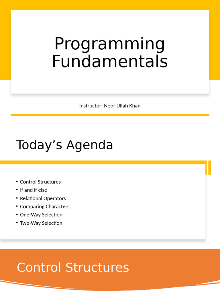 Programming Fundamental 6 Lec | PDF | Control Flow | Computer Programming