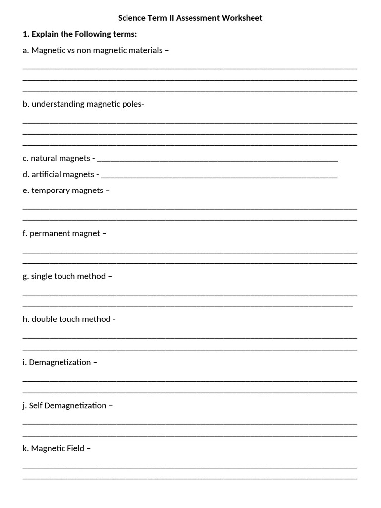 Science Term II Assessment Worksheet | PDF | Fahrenheit | Thermometer