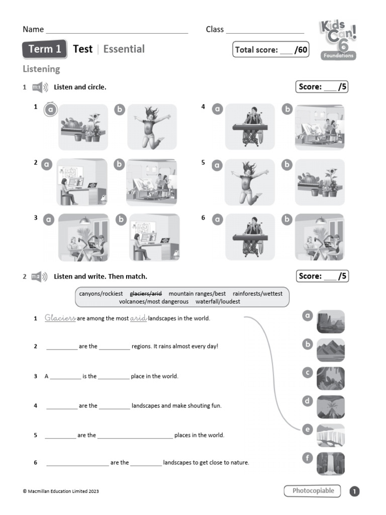 Term 1 Essential Test for Foundations | PDF | Desert | Physical Geography