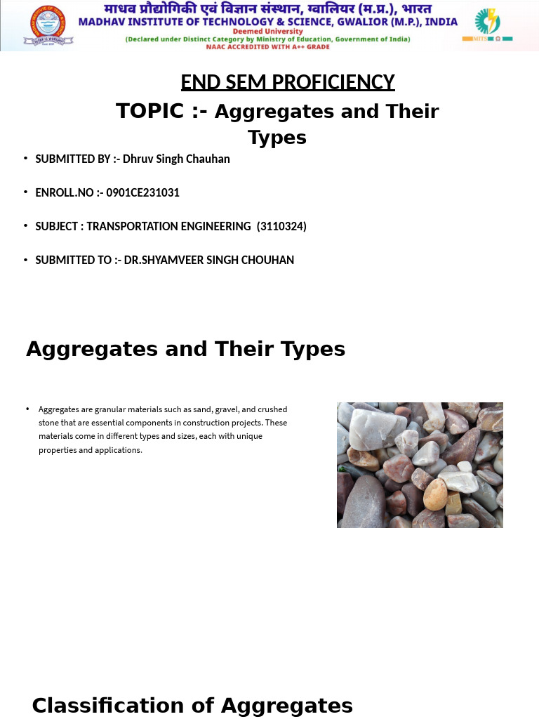 Types and Characteristics of Aggregates | PDF