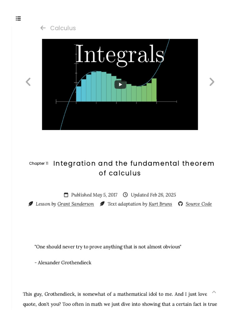 Integration and The Fundamental Theorem of Calculus | PDF | Integral | Function (Mathematics)