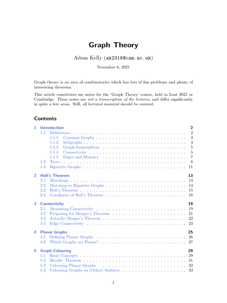 Graph Theory | PDF | Vertex (Graph Theory) | Graph Theory