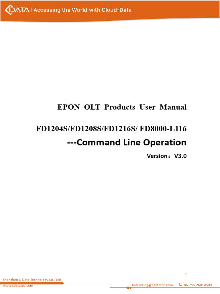 CDATA FD12xx EPON OLT User Manual Command Line Operation V3 0 20220830 | PDF | Command Line ...