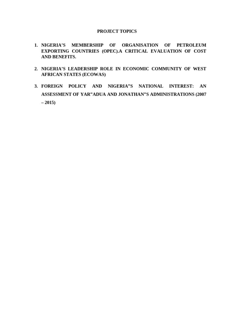 Project Topics | PDF