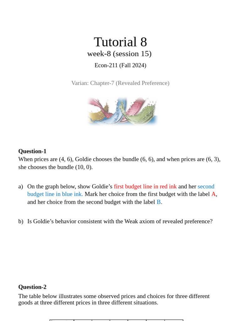 Tutorial 8 | PDF