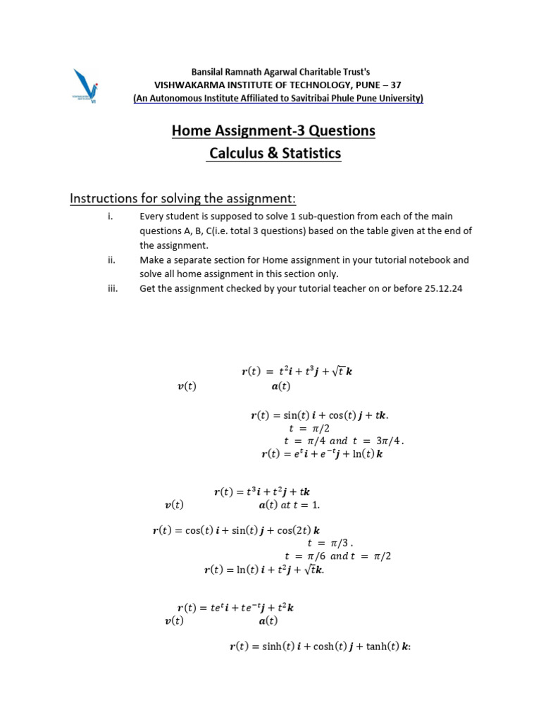 HA3 VectorDifferentiation | PDF | Divergence | Acceleration