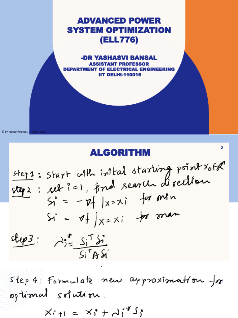 l10 - Advanced Power System Optimization - l10 - Gradient Methods | PDF