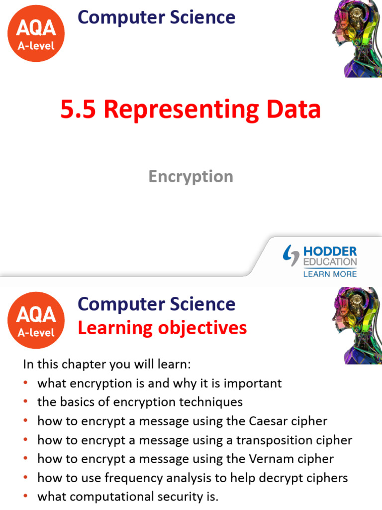 5.5 Representing Data - Encryption | PDF | Encryption | Cipher