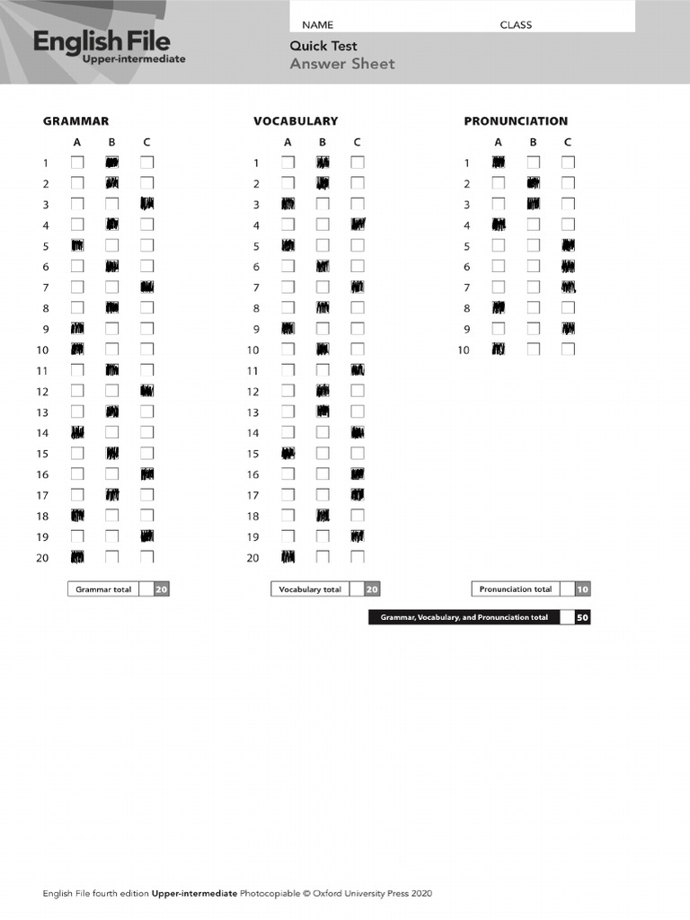 EF4e_uppint_quicktest_answer_sheet | PDF
