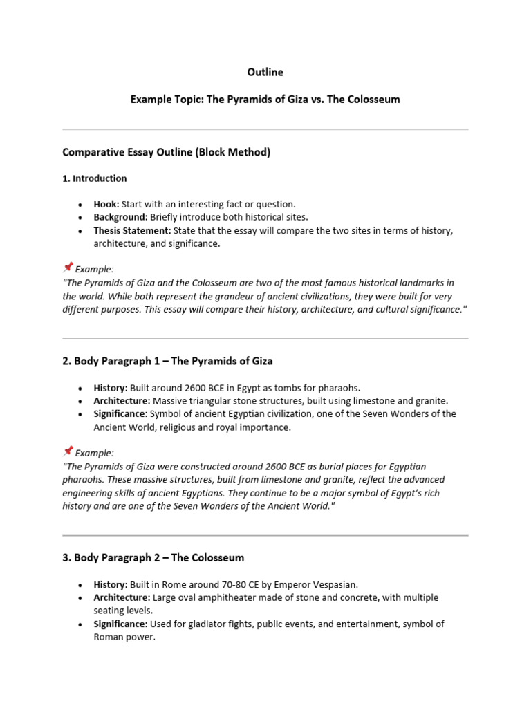 Comparitive Essay Outline Example | PDF | Egyptian Pyramids | Ancient Egypt