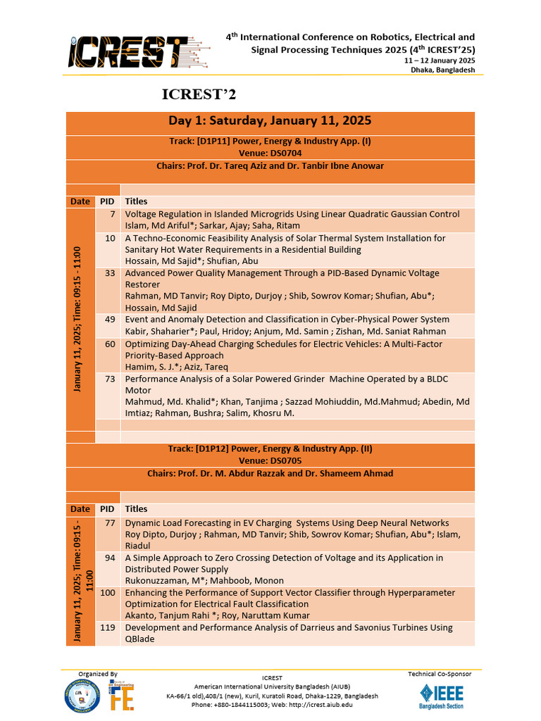 ICREST'25 Conference Overview | PDF | Bangladesh | Machine Learning