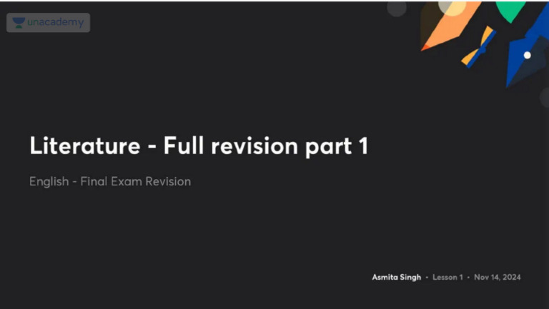 Literature Full Revision Part 1 No Anno | PDF