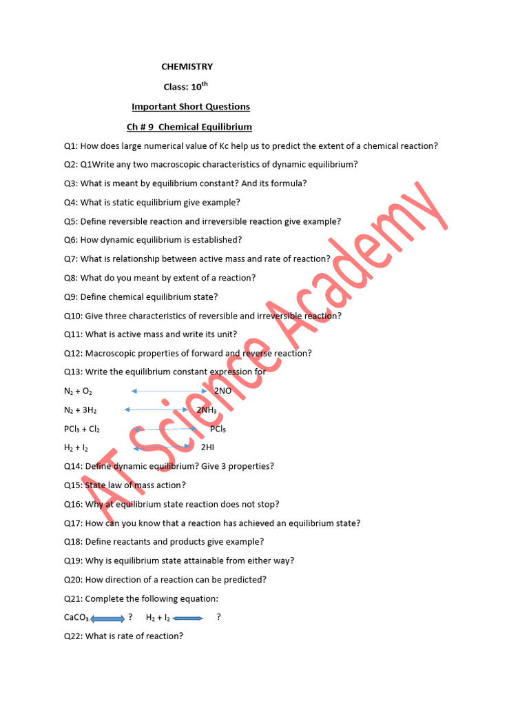 10th Grade Chemistry Short Questions | PDF | Hydrocarbons | Alkane