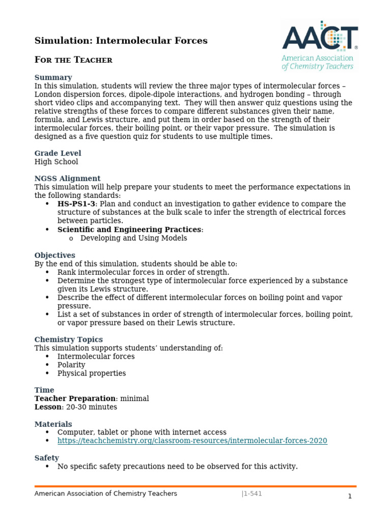 Simulation Intermolecularforces2 | PDF | Intermolecular Force ...