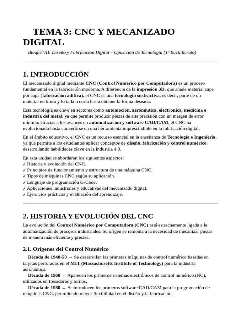 Fabricación mecánica y CNC | PDF | Control numerico | Mecanizado