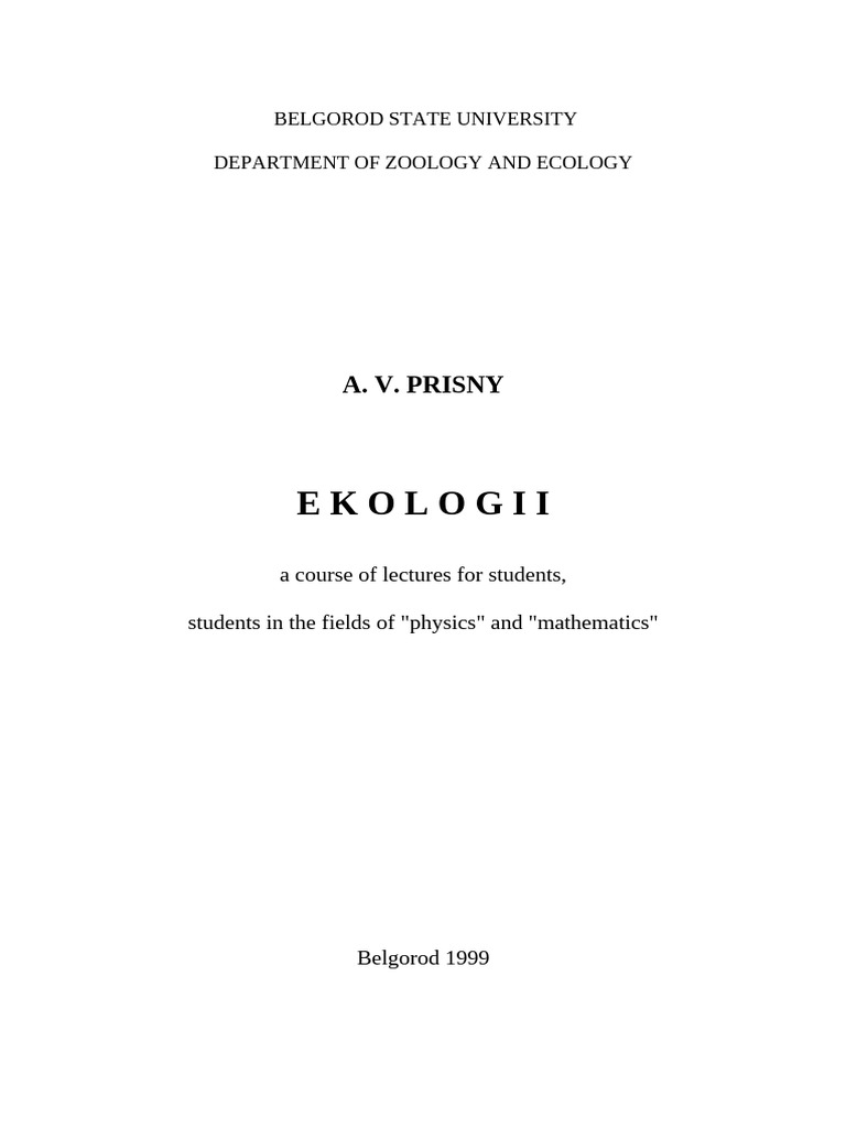 Ecology Course Overview for Students | PDF | System | Ecology